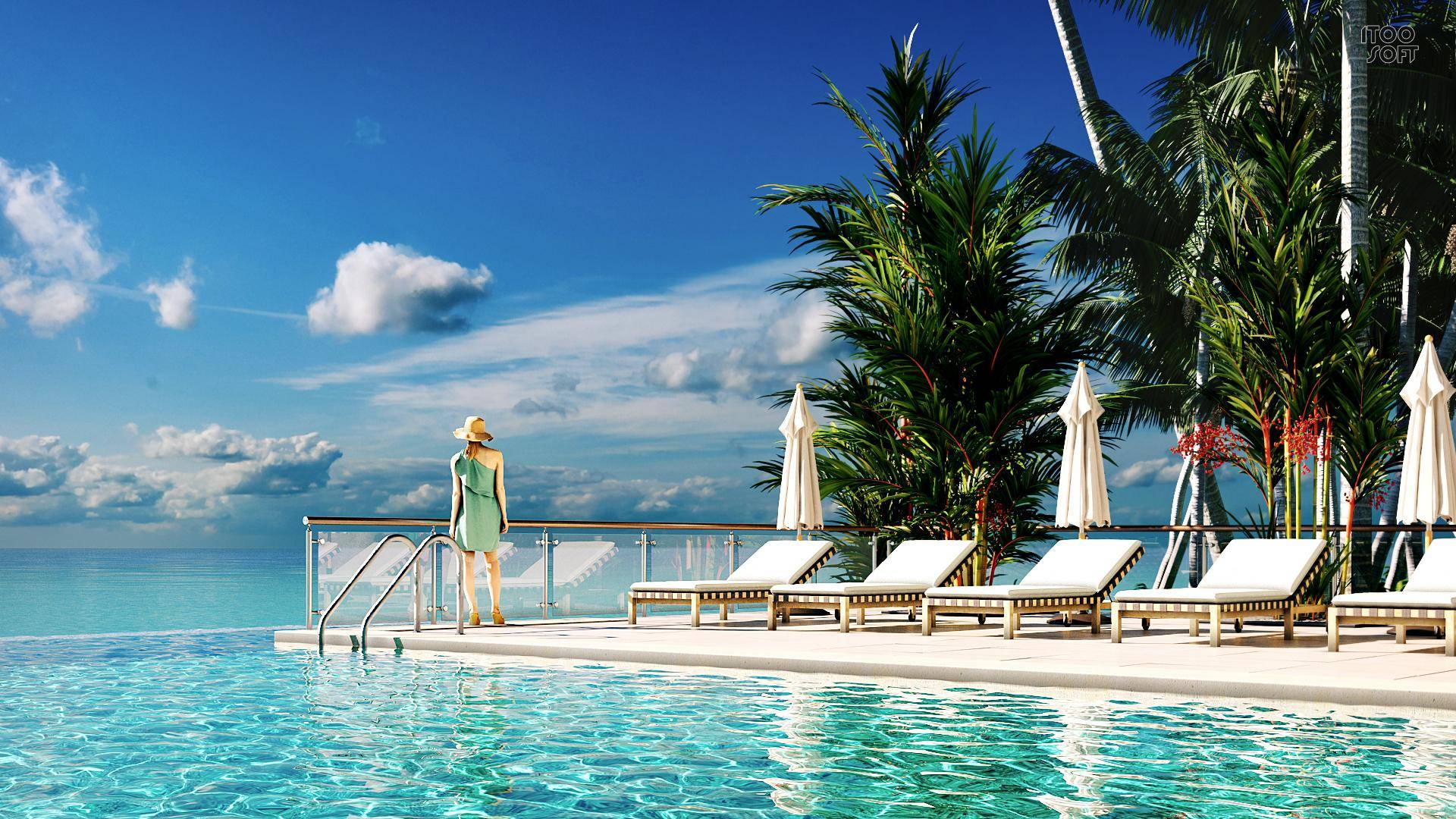 Gallery - Luxury Hotel Pool Deck by Stefanie Chapman