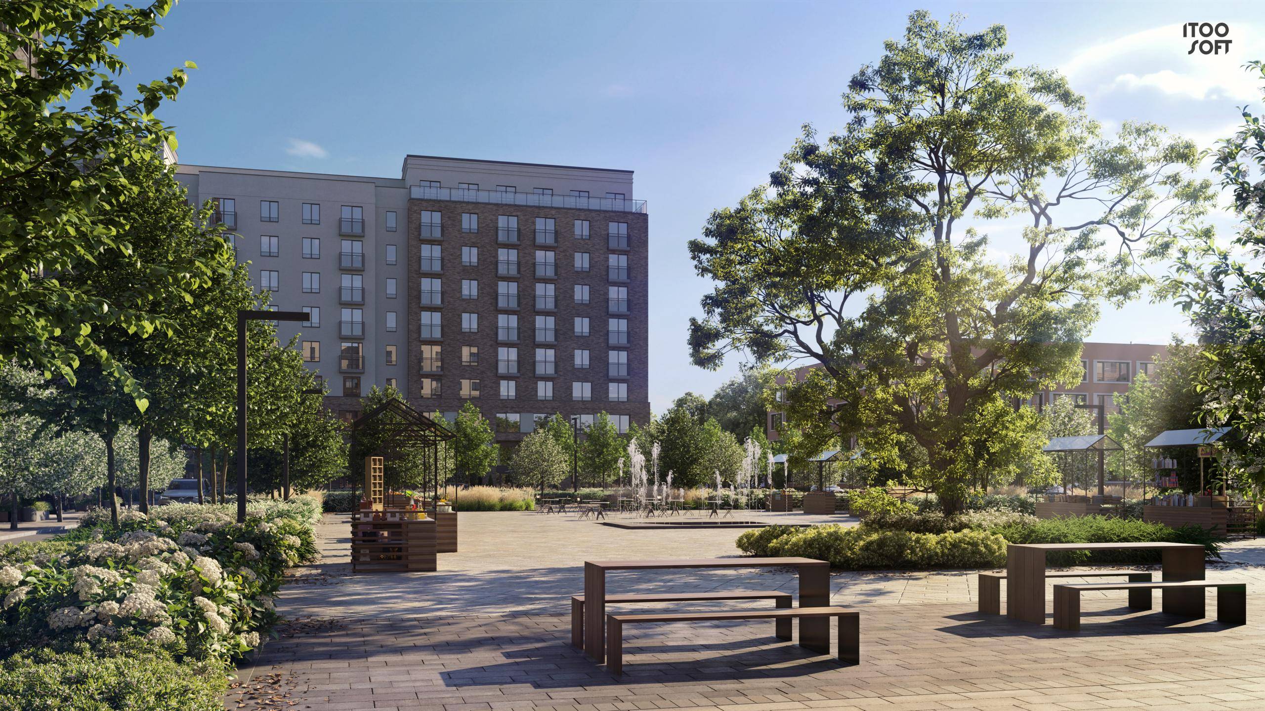 Gallery - Visualization of Public Space in Nakhabino by Ilya Galinsky and 3dKirski Studio