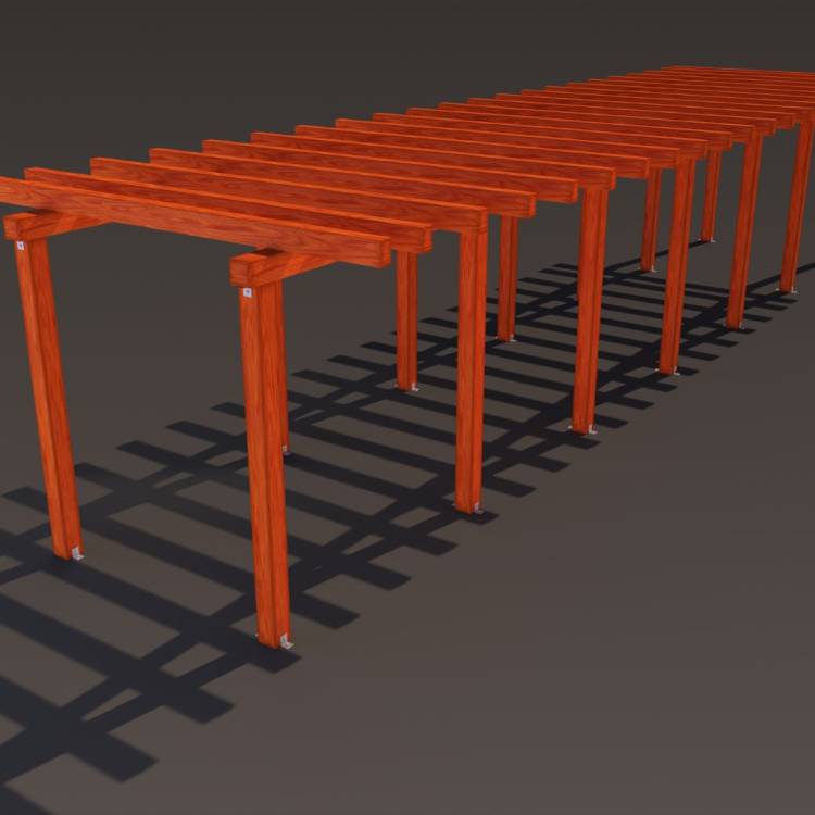 Pergola Wood - RailClone library for 3ds Max