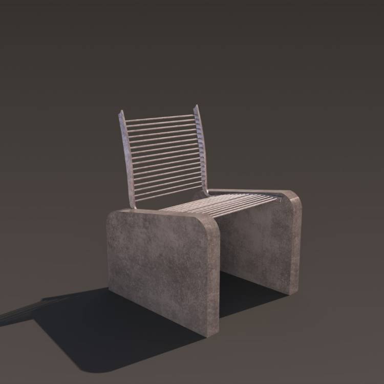 Seat Concrete - RailClone library for 3ds Max