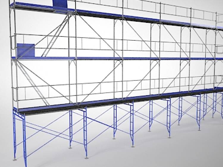European Scaffold 3F1B - RailClone library for 3ds Max