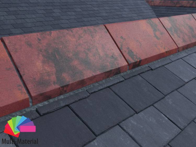 85 Angle Hip - Mortar Fixing - RailClone library for 3ds Max