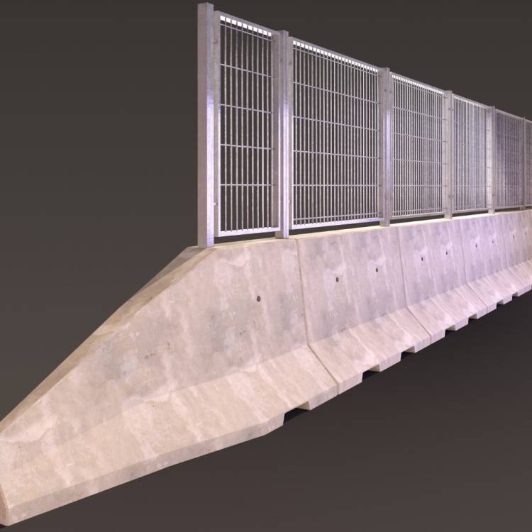 Concrete Barrier with Railing - RailClone library for 3ds Max