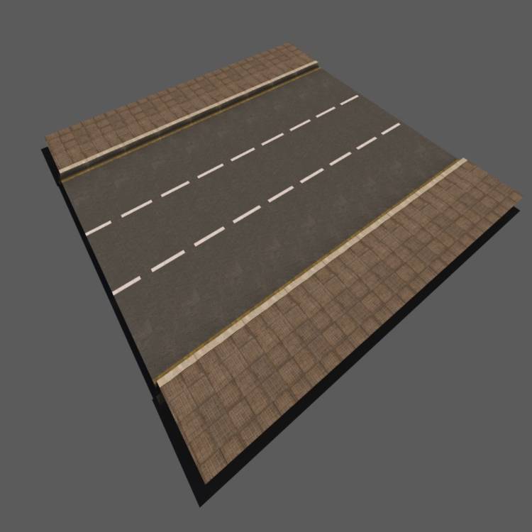 Street Road 12 - 3 Lane - RailClone library for 3ds Max