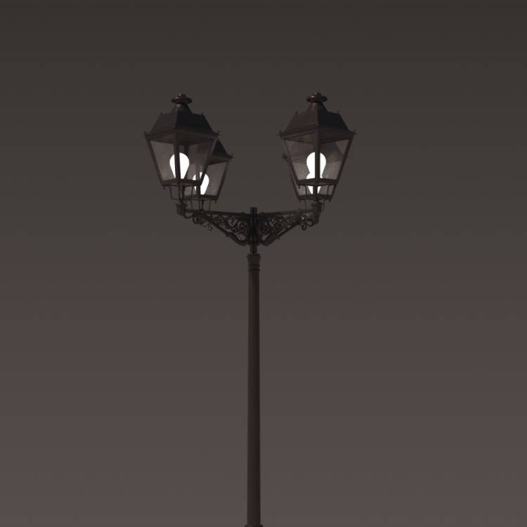 Street Light 3 Quad - RailClone library for 3ds Max