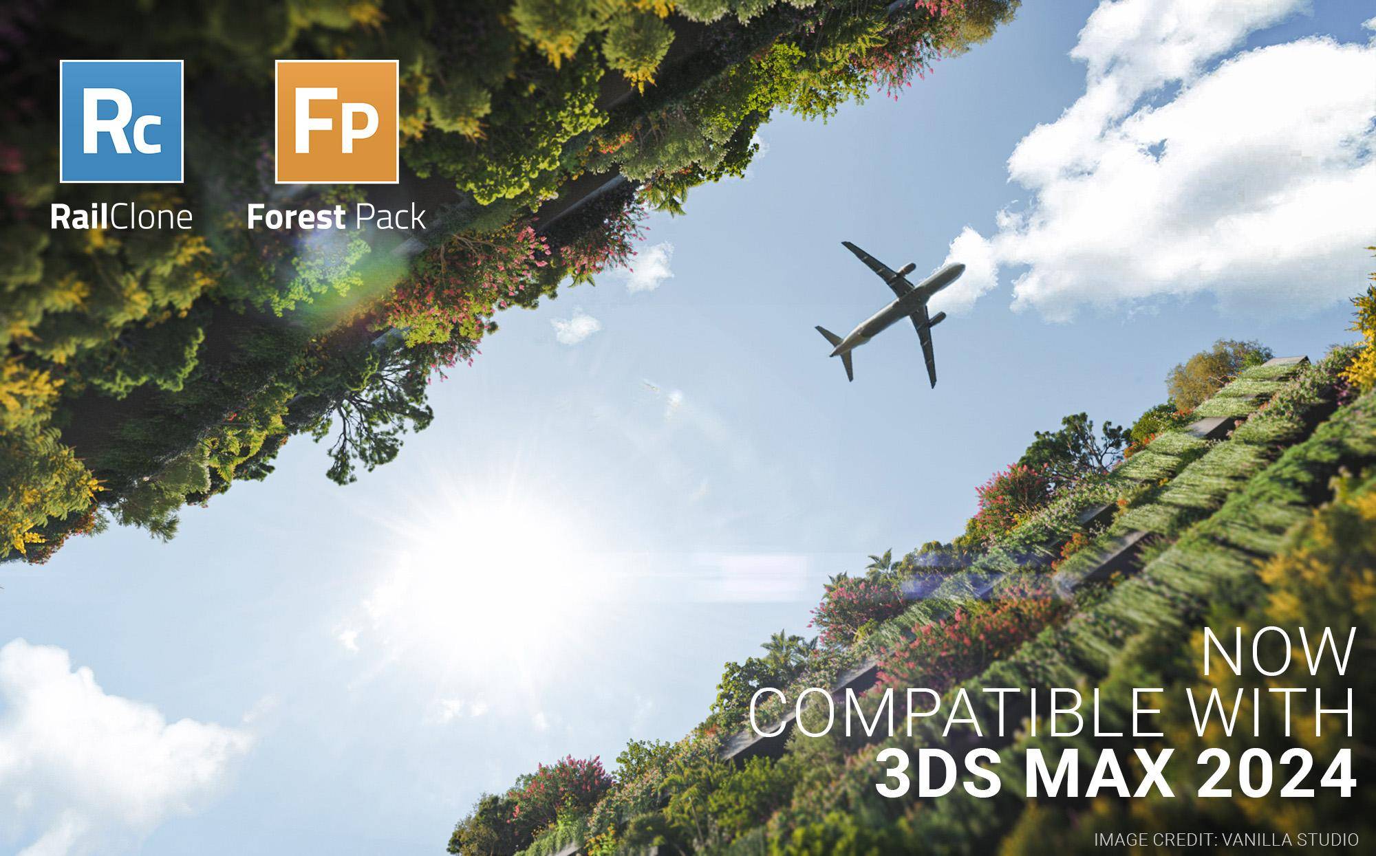 Forest Pack and RailClone compatible with 3ds Max 2024