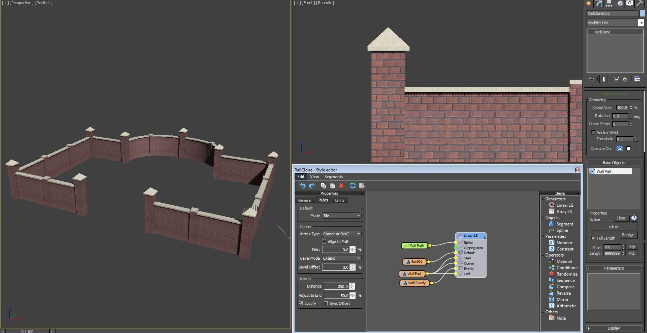 Building a masonry wall ; Tutorial Forest Pack and RailClone for 3ds Max | Itoo Software