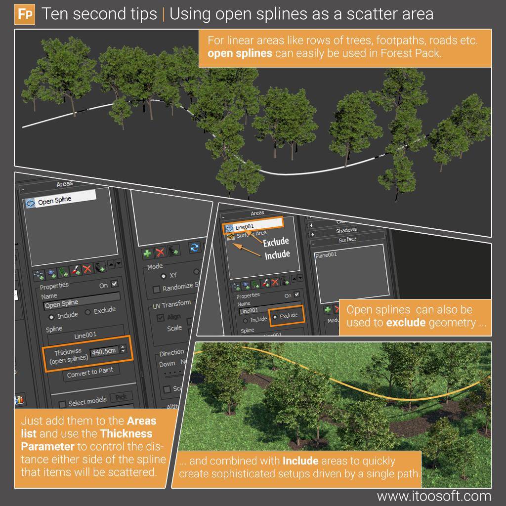 10 Second Tips - Using Open Splines as a Scatter Area