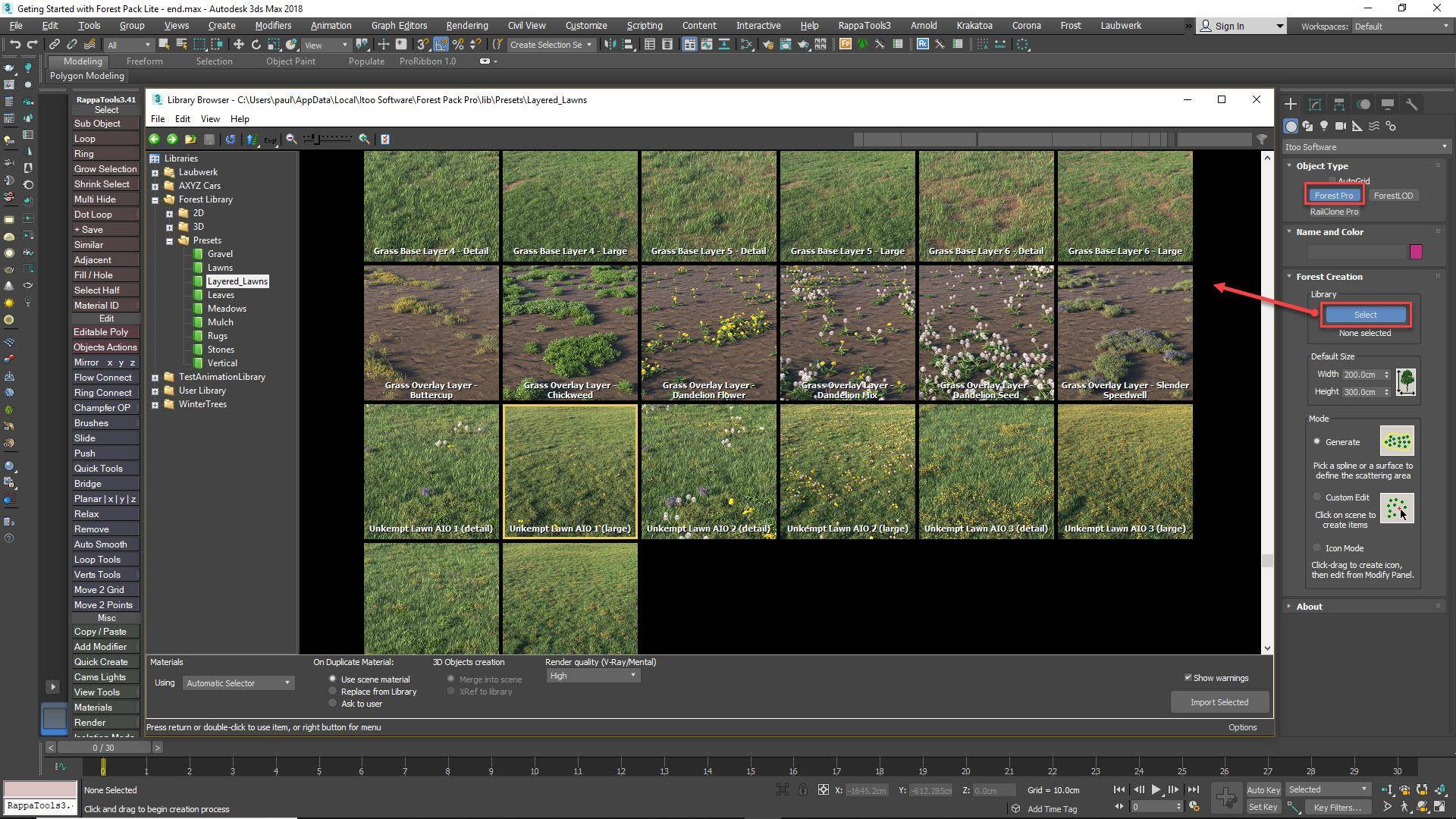 Getting Started with Forest Pack Lite