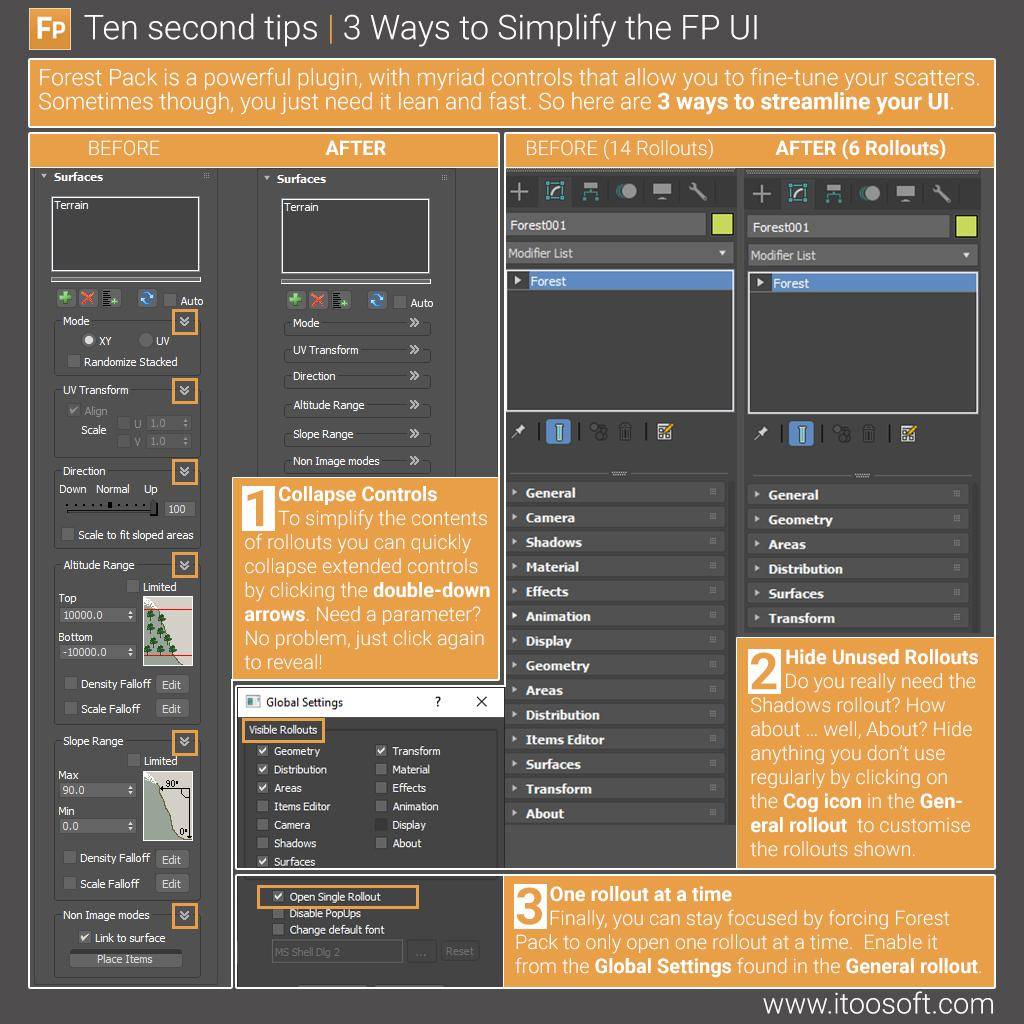 10 Second Tips - 3 Ways to Simplify Forest Pack's UI